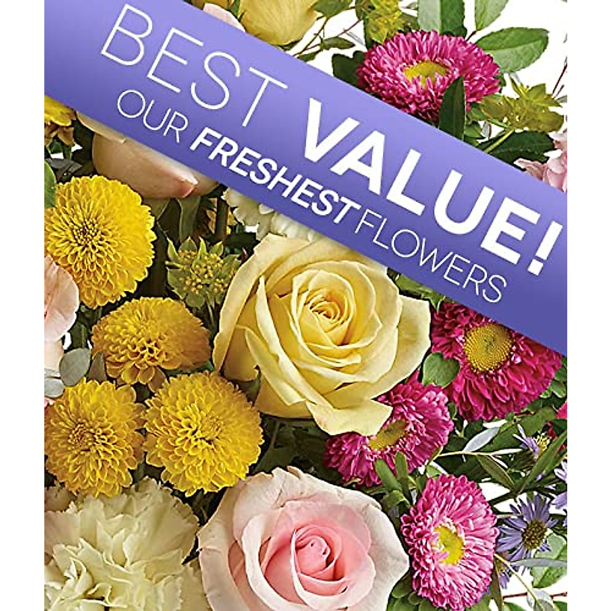 From You Flowers - Designer's Choice Mixed Bouquet with Glass Vase (Fresh Flowers) Birthday, Anniversary, Get Well, Sympathy, Congratulations, Thank You