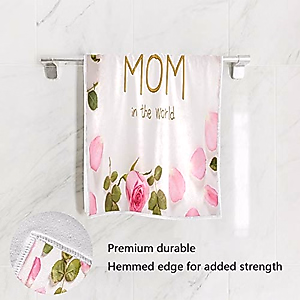 Gift for Mom,Mother's Day Roses Floral Soft Hand Towels 30x15,Decorative Best Mom Spring Summer Fingertip Kitchen Dish Towels Washcloth for Bathroom, Hotel, Gym and Spa