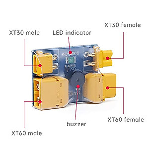 iFlight XT30/ XT60 Smoke Stopper with Alarm Buzzer,Short-Circuit Protection Safety Inspecting for 2-6S RC Quad FPV Racing Drone