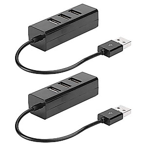 Salaty 4‑Port Hub, USB2.0 Hub 2Pcs Plug and Play for Notebooks(4USB Interface-Black, Pisa Leaning Tower Type)