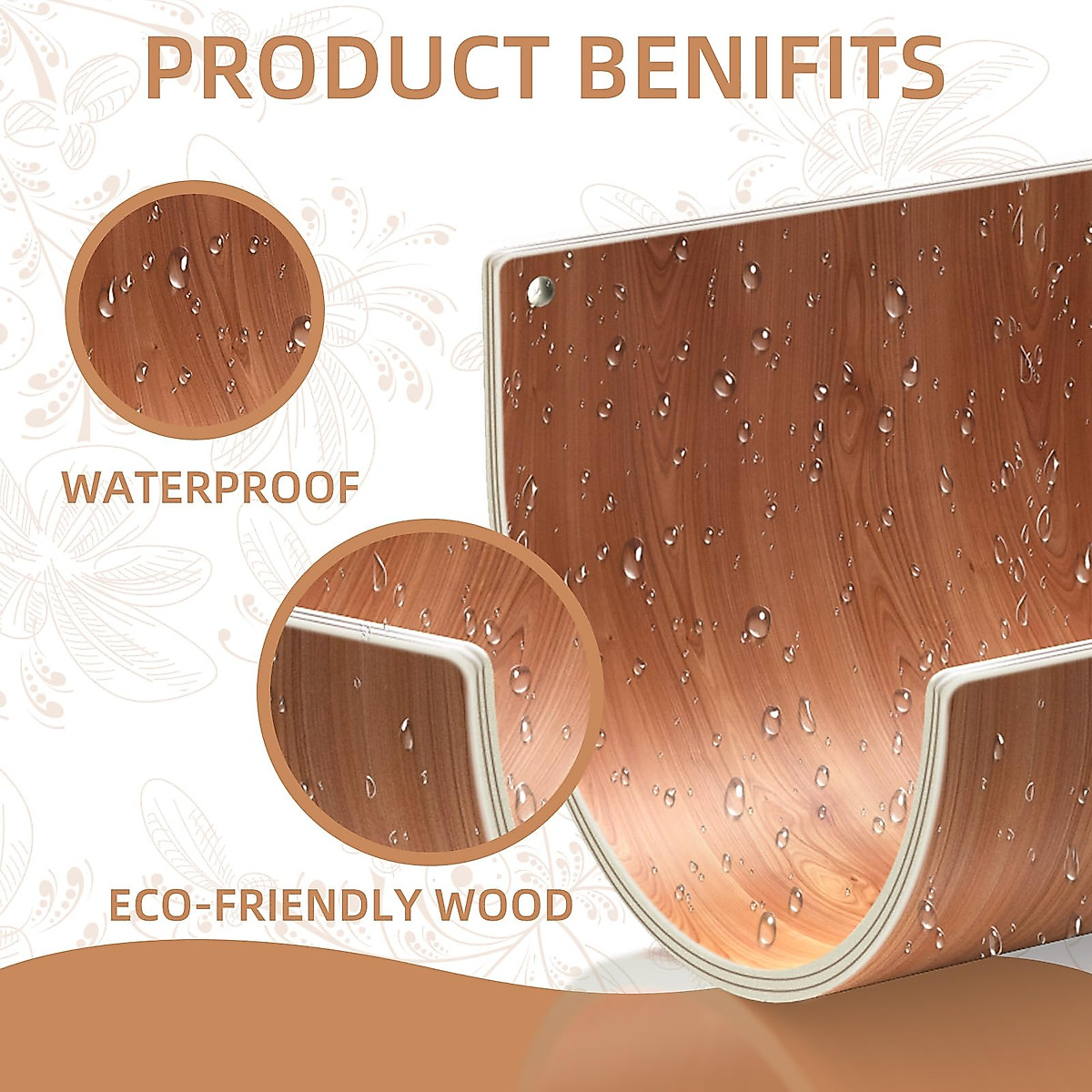 Towel Racks for Bathroom Set of 4 Wall Towel Racks, Versatile Hanging Towel Organizer，Wood Towel Holder for Rolled Towels, Spa, Blanket, Yoga Mat – Easy Installation, Eco-Friendly