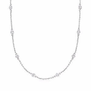 Ross-Simons 2.30 ct. t.w. CZ Necklace in Sterling Silver. 36 inches