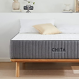 CHITA Twin Size Hybird Mattress,12 Inches Gel-Infused Mattress,Fiberglass Free 7 Zone Pocket Spring Mattress,Mattress in a Box,100 Night Trial-10 Years Warranty,CertiPUR-US Certified
