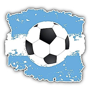 DG Graphics Grunge Argentina Flag Soccer Ball Art Decor 5'' x 5'' Magnet Vinyl Magnetic Sheet for Lockers, Cars, Signs, Refrigerator
