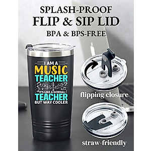 Onebttl Music Teacher Gifts Tumbler for Women Men Piano Band Teacher, 20oz Stainless Steel Mug with Lid and Straw for Teacher Appreciation Day, Christmas, Retirement - Way Cooler