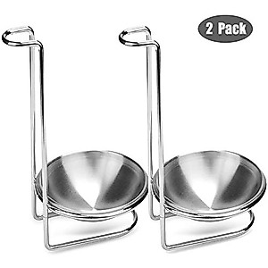Spoon Rest Holder, iPstyle Stainless Steel Vertical Saving Soup Ladles Holders or Hotpot Restaurant, Buffet, Fast Food Restaurant Kitchen Decor Tool (Spoon Rest - 2Pack)