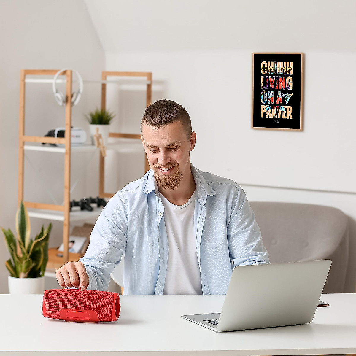 Bon Jovi - Living on a Prayer - Vintage Rock Band Wall Art, This Ready to Frame Song Lyric Wall Art Poster is Good For Home, Music Room, Office, Studio, Dorm & Cave Room Decor, Unframed - 8x10"