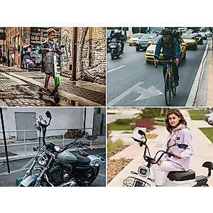 ROCKBROS 2023 Newest Bike Mirrors Handlebar Mount Rearview Mirror HD Blast-Resistant All-round Angle Adjustable Retractable Bicycle Mirror for E-bike （21-26mm Handlebar）