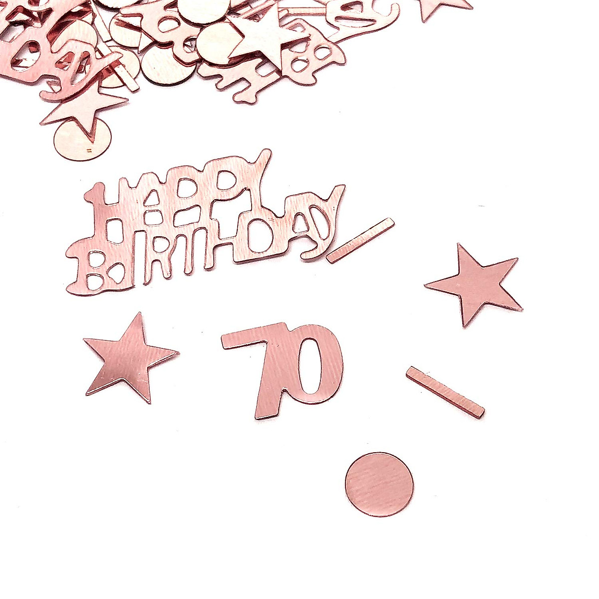 TFYU Happy Birthday Party Table Confetti - Twinkle Stars Foil Metallic Sequins Confetti and Special Events Table Scatters Decorations Confetti Decorations about 700pcs（Rose gold） (70 years old)