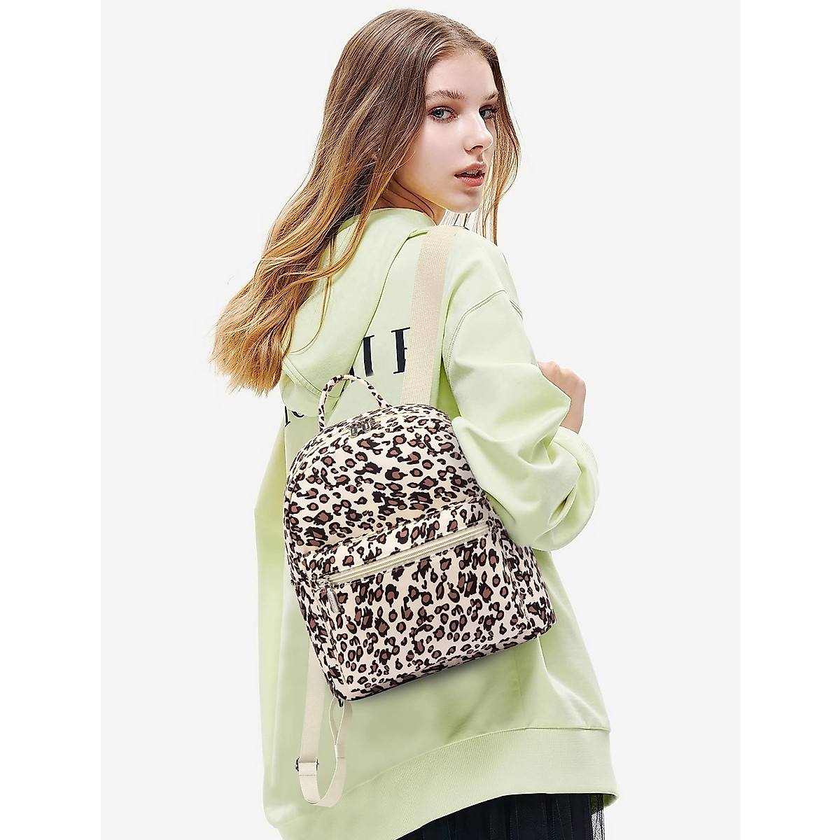 LOVEVOOK Mini Backpack for Women Light Weight Small Waterproof fashion Backpack Purses Daily Backpack Leopard