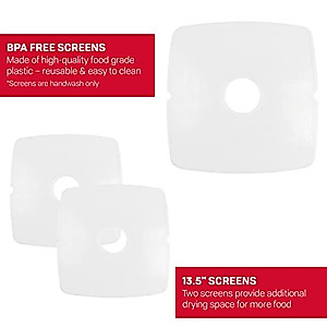 NESCO SQM-2-6 Square Mesh Plastic 13 1/2" Clean-A-Screens, Compatible FD-80 Food Dehydrator, White