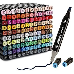 120 Colors Alcohol Markers Set, Dual Tips Blender Art Markers for Drawing, Permanent Sketch Markers for Kids adult coloring, Alcohol Based Markers, Adults Coloring and Artist Illustration.