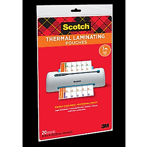 Scotch Brand Thermal Laminating Pouches, 8.9 x 14.4-Inches, Legal Size, 20-Pack (TP3855-20)