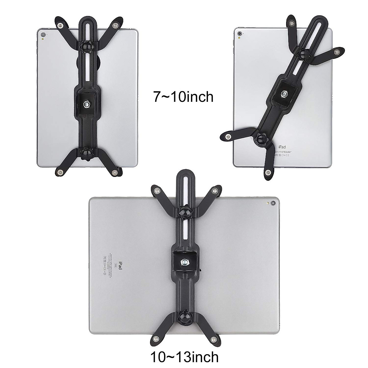 iTODOS Foldable Tablet Wall Mount Holder for 7 to 12.9 Inch Tablets,iPad, Galaxy Tabs,Fire,Slate, Articulating Arm Swivels Extension Rotation, Durable Aluminum Alloy(Black)