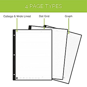 Rocketbook Smart Filler Paper Starter Pack | Lined Wide Ruled Reusable Notebook, (8.5" x 11"), Scannable Binder Paper - Write, Erase, Reuse, 18 Leaf Sheets, 1 Pilot Frixion Pen, and 1 Microfiber Cloth