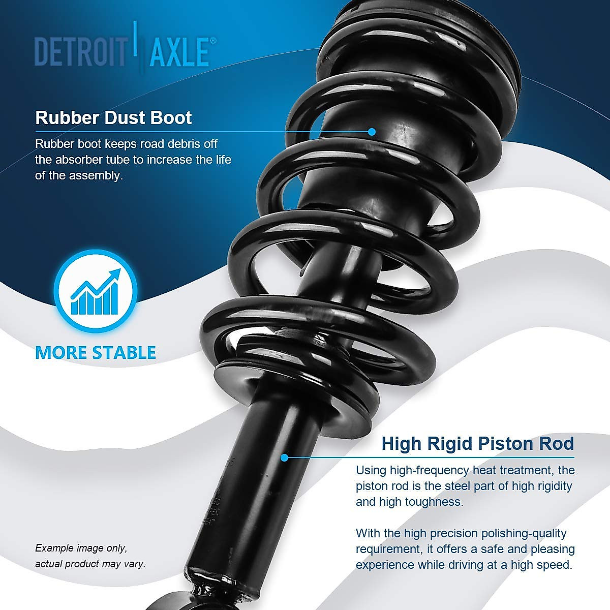 Detroit Axle - 6pc Suspension Kit for 2007-2013 Chevy GMC Silverado Sierra 1500 [w/o Electronic Suspension] Front Struts Sway Bars Rear Shock Absorbers Replacement 2008 2009 2010 2011 2012