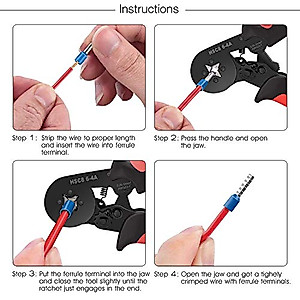 Ferrule Crimping Tools Wire Pliers - 1800 PCS Wire Ferrules with Crimpers Pliers Kit for Electricians, Adjustable Ratchet Tools with Terminals Connectors AWG 28-7, 0.08-10mm²