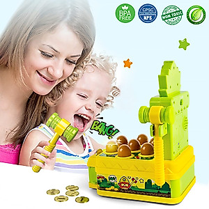 VATOS Whack Game Mole, Mini Electronic Arcade Game with 2 Hammers, Pounding Toys Toddler Toys for 3 4 5 6 7 8 Years Old Boys Girls, Whack Game Mole Toy, Developmental Toy Interactive Toy