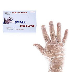 Upper Midland Products 1000 Small Food Service Gloves, Poly Food Gloves Disposable for Food Prep Kitchen Food Service