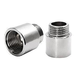 Suiwotin 2pcs 1/2PT Male to 1/2PT Female Thread Shower Head Extension Arm, Stainless Steel 20mm/0.78 Inch Arm Length Shower Head Cast Pipe Fitting Coupler