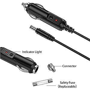 GIZMAC Car DC Adapter for Cobra XRS 9695 XRS-9485 Radar/Laser Detector Auto Vehicle Boat RV Camper Cigarette Lighter Plug Power Supply Cord