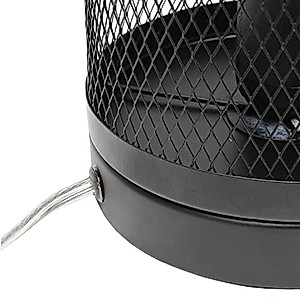 Simple Designs LT1075-BLK Cylindrical Steel Table Lamp, Black, 5.88 x 5.88 x 12.75