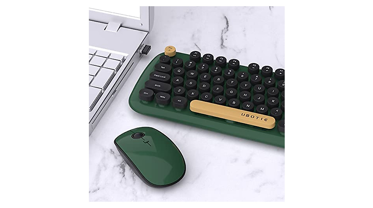 Colorful Wireless Computer Keyboards Mouse Combos, UBOTIE Polychrome ...