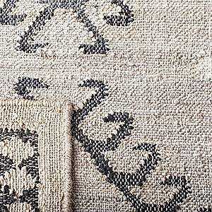 SAFAVIEH Kilim Collection Area Rug - 9' x 12', Grey & Black, Handmade Flat Weave Jute, Ideal for High Traffic Areas in Living Room, Bedroom (KLM762F)