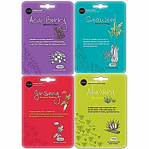 celavi Face Mask Set Korean Beauty Essence Facial Paper Sheet Mask Korea Skin Care Moisturizing 12 New flavors K-Beauty Skincare 12 masks in a pack Made in Korea