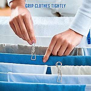 FYY Clothes Pins Chip Clips Wire Clothespins (30 Pack) Bulk Heavy Duty Stainless Steel Clothespins, Durable Multipurpose Metal Chip Clips for Outdoor Clothesline Laundry Home Kitchen Travel Office