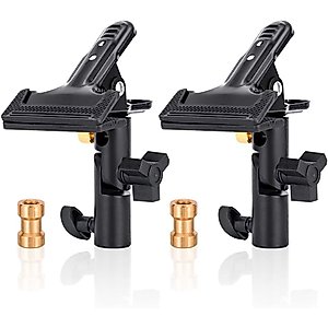 UTEBIT Photography Reflector Holder for Light Stand(2 Pack),Heavy Duty Metal Clamp Holder, Light Reflector with Stand, Photo Umbrella Clamps for Studio, Light Stand