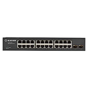 Black Box Gigabit Ethernet Managed Switch - (24) RJ-45, (2) SFP - 24 Ports - Manageable - TAA Compliant - 2 Layer Supported - Modular - Twisted Pair, Optical Fiber - 1U High - Desktop, Rack-mountable