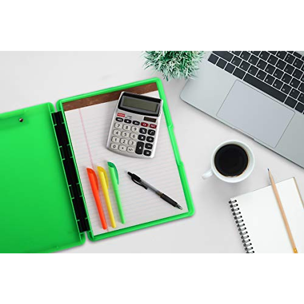 Dexas 3517-807 Slimcase 2 Storage Clipboard with Side Opening, Neon Green