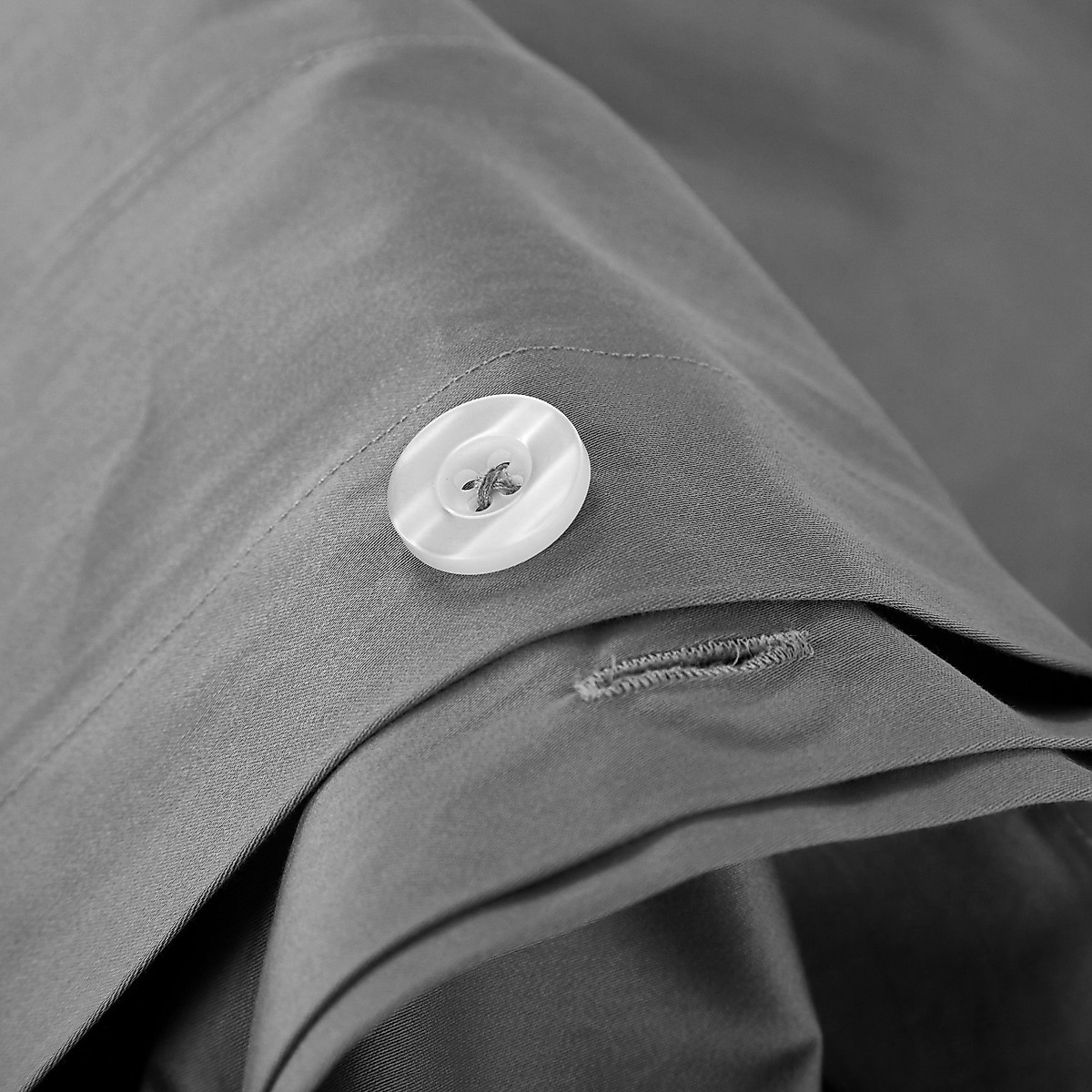 Casabolaj Bicolore Collection Duvet Covers Set 3 Pieces Do Not Include Filling Classic European 100% Egyptian Cotton Sateen Luxury 400 Thread Count Frame Patchwork Manufacturing(Grey/White,Queen)