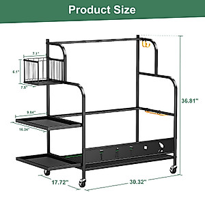 VOPEAK Golf Bag Organizer, Golf Bag Stand for Two Bags, Golf Organizer for Golf Clubs, Golf Balls, Golf Equipment Accessories