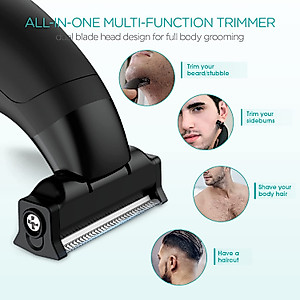 VOGOE Beard Trimmer for Men Electric Shaver for Mustache Body Head All-in-One Cordless Groomer Hair Clippers and Adjustable Facial Grooming kit Rechargeable Waterproof TX100