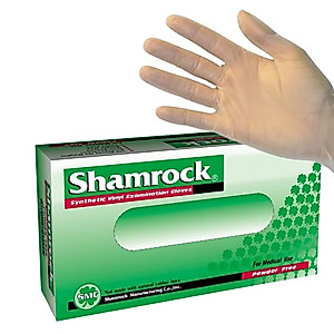 Shamrock Vinyl Medical Clear Disposable Gloves - 4 mil, Powder-Free, Thin, Large, 20213