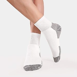 WANDER Men's Athletic Ankle Socks 3-8 Pairs Thick Cushion Running Socks for Men&Women Cotton Socks 7-9/9-12/12-15 (8 Pair A0-white, M)