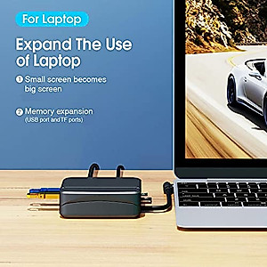 WYTR Type C to HDMI-Compatible Multi-Function Gaming Stand HUB Mini Portable Adapter 8-in-1 Multi-Port Hub