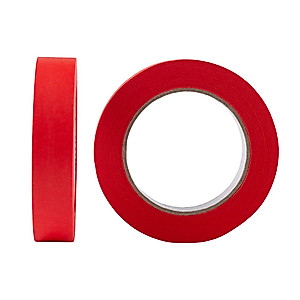 Lichamp 10 Pack Red Painters Tape 1 inch, Medium Adhesive Red Masking Tape Bulk Multi Pack, 1 inch x 55 Yards x 10 Rolls (550 Total Yards)