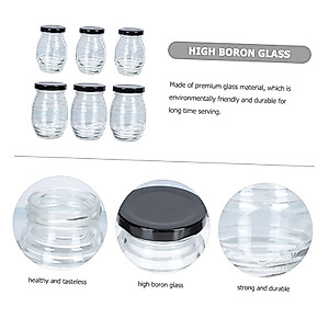 YARNOW 6pcs Honey Bottle Household Bottles Sauce Jars with Lids Kitchen Accessories Storage Bottles Mel Dispenser Portable Mel Bottles Glass Mel Bottles Salad Dressing Bottles