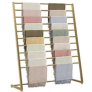 Clothing Store Scarf Display Stand Metal Hijab Hangers, Modern Commercial Silk Scarf Blanket Rack, Floor -Standing Sheets Belt Suit Pants Hanging Rack, Closet Racks for Hanging Clothes