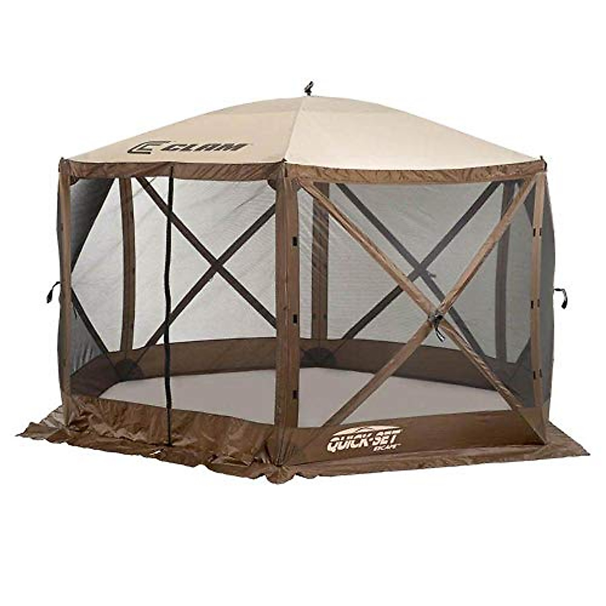 CLAM Quick-Set Escape 11.5 x 11.5 Ft Portable Pop Up Camping Outdoor Gazebo Screen Tent Canopy Shelter & Carry Bag with 6 Wind & Sun Panels Accessory