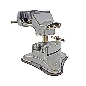 Yost Tools Yost V-275 Portable Vacuum Base Vise, Pivots Multi-Angle, 2.75” Jaw Width, (1 Pack), Silver