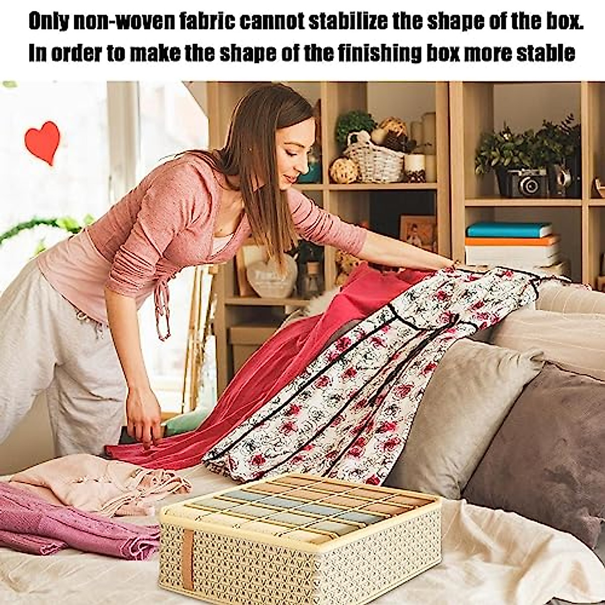 HABURN Underwear Drawer Organizer, Underwear Drawer Organizer and Closet Dividers, Clothing Storage Organizers Box, Drawer Organizer, Storage Box for Clothes, Socks, Underwear, Ties, Panties