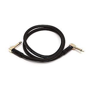 Monoprice1/4-Inch TS Right Angle Male to 1/4-Inch TS Right Angle Male Cable - 3 Feet - 16AWG, Gold Plated - Premier Series