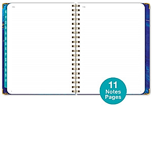 HARDCOVER Academic Year 2023-2024 Planner: (June 2023 Through July 2024) 8.5"x11" Daily Weekly Monthly Planner Yearly Agenda. Bookmark, Pocket Folder and Sticky Note Set (Dark Blue Marble)
