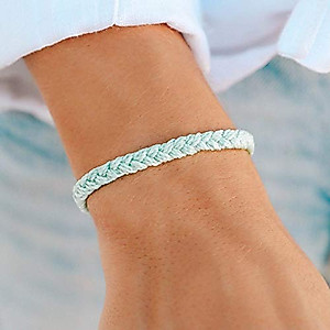 Pura Vida Solid Winterfresh Braided Bracelet - 100% Waterproof, Adjustable Band - Brand Charm