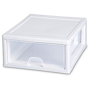 Sterilite 16 Qt Single Box Modular Stacking Storage Drawer Container (18 Pack)