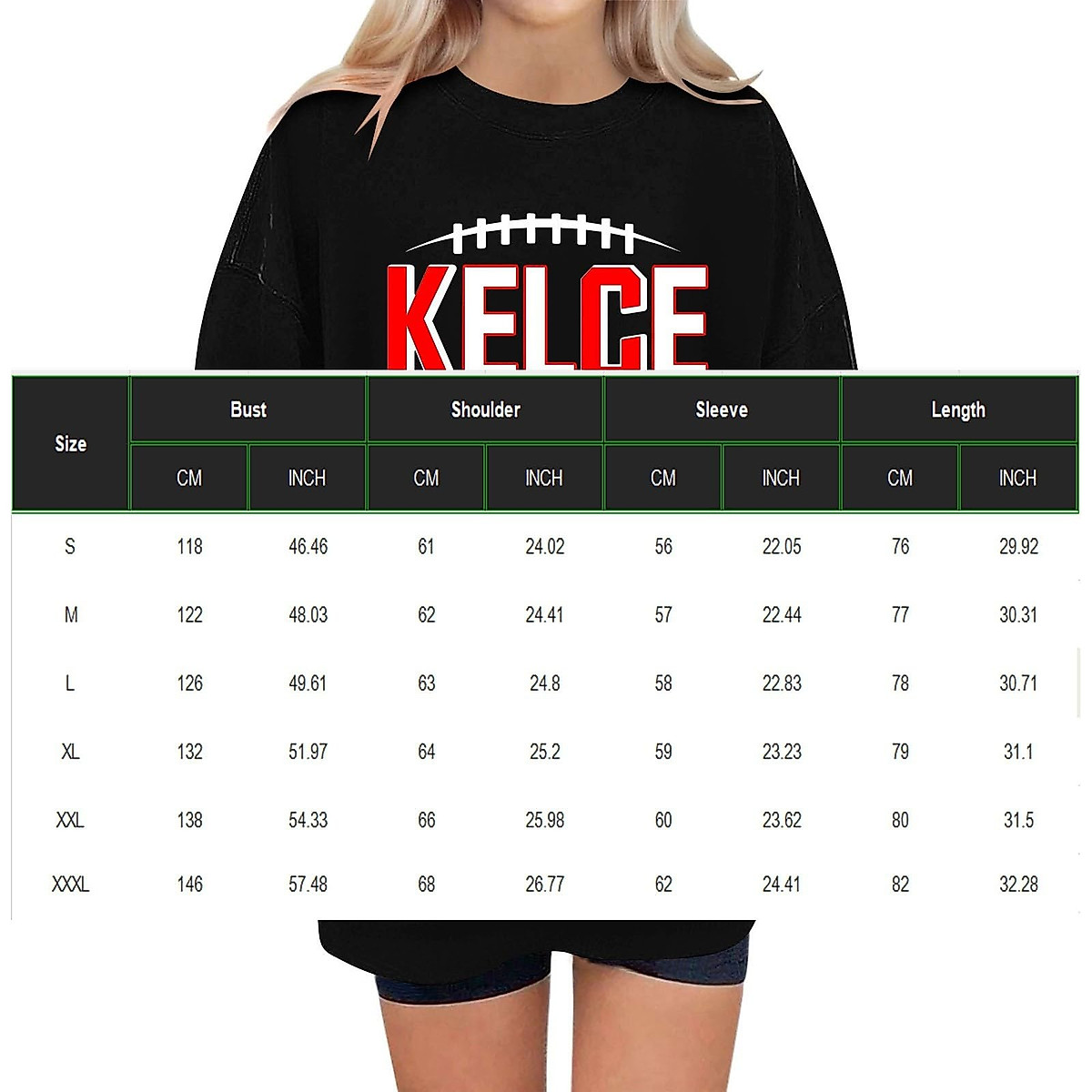 Squatch King KC Kelce Sweatshirts Shirts for Women Oversized Crewneck Kelce Sweatshirt Long Sleeve Loose Fit Hoodie Pullover